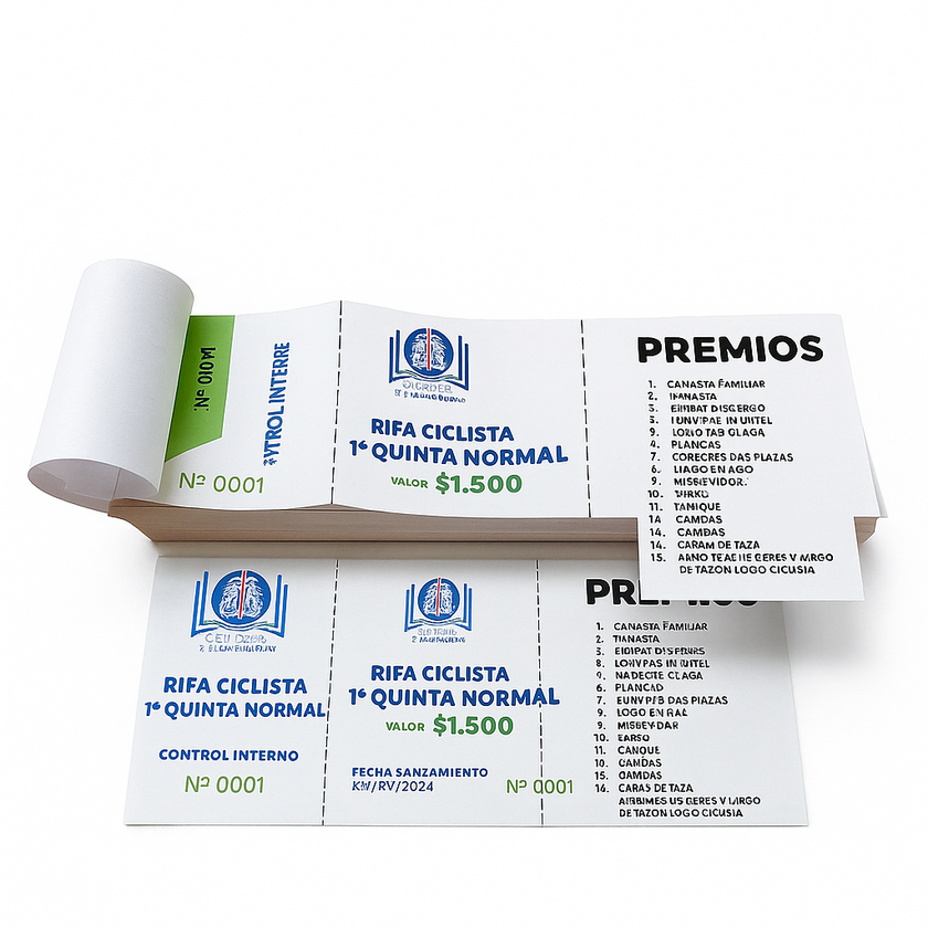 Talonario Rifa Personalizado (Por Mayor) – Clic Imprenta