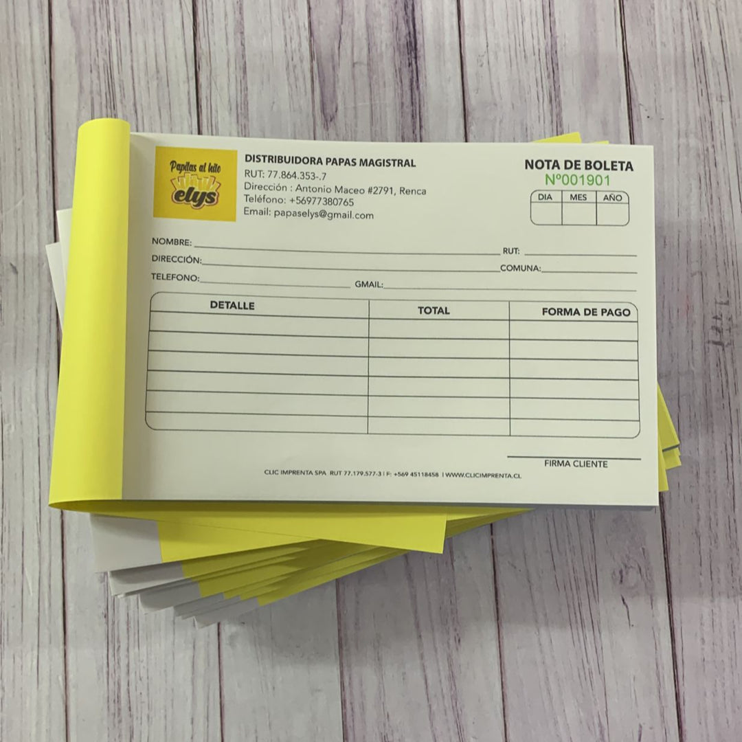 Pack 16 Talonarios 1/2 Carta autocopiativos – Clic Imprenta