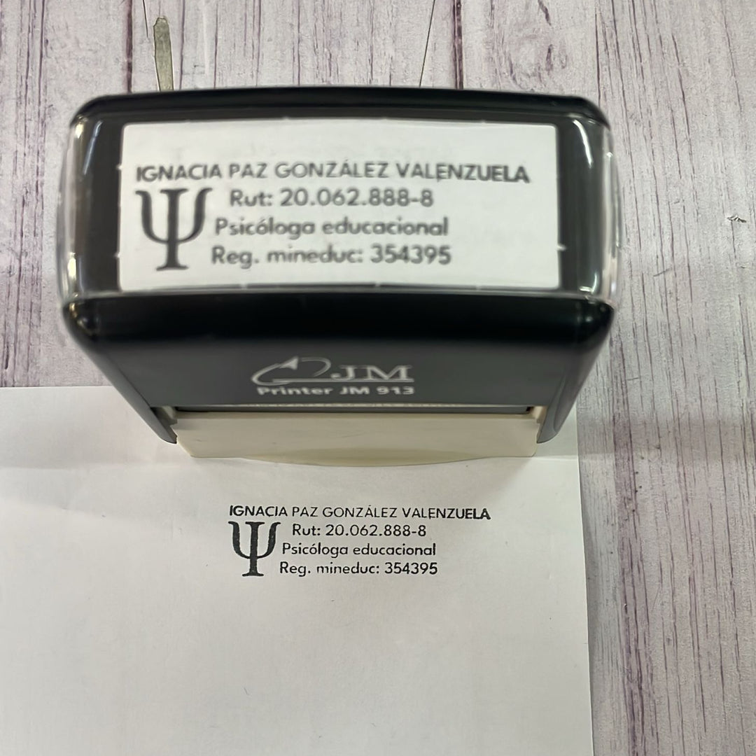 Timbre 913 Grande, Para 4 - 5 líneas de texto + Logo (Opcional) – Clic ...